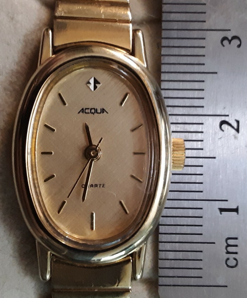 Vintage Acqua Quartz Watch by Timex CR1216 TEF Stainless Steel Flex ...