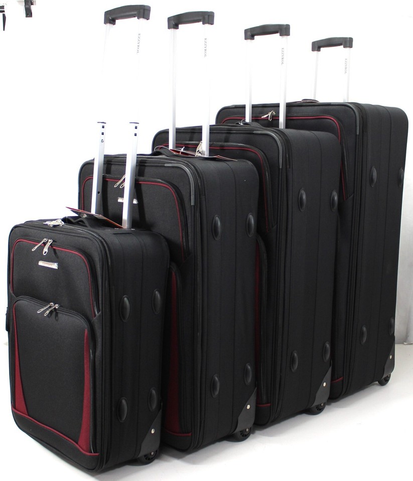 Set of 4 Suitcase 2 Wheel Lightweight Hand Luggage Travel Cabin Trolley ...