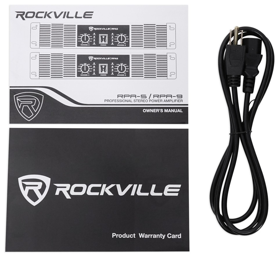 Rockville RPA5 400w RMS (200 x 2) 2 Channel Power Amplifier Pro/DJ Amp ...