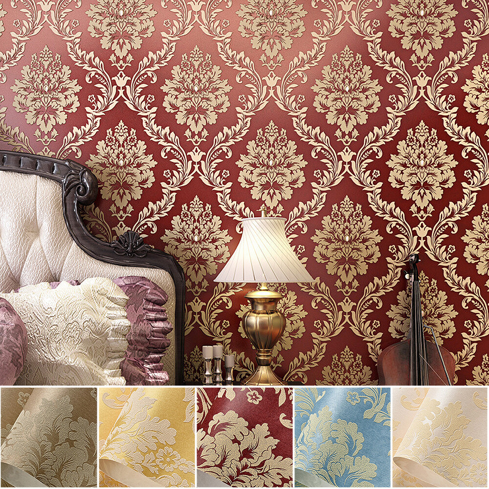 Damask Wallpaper Wall Paper Pattern 95514 Intricate Damask Wallpaper