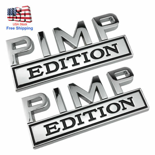 New 2PCS Metal PIMP Edition Car Truck 3D Letter Emblem Badge Sticker ...