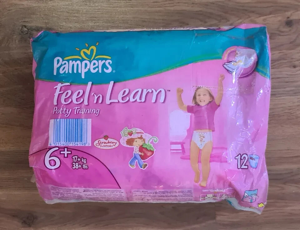 Vintage 2006 Diapers PAMPERS Feel N Learn 12 nappies-17+kgs NEW ...