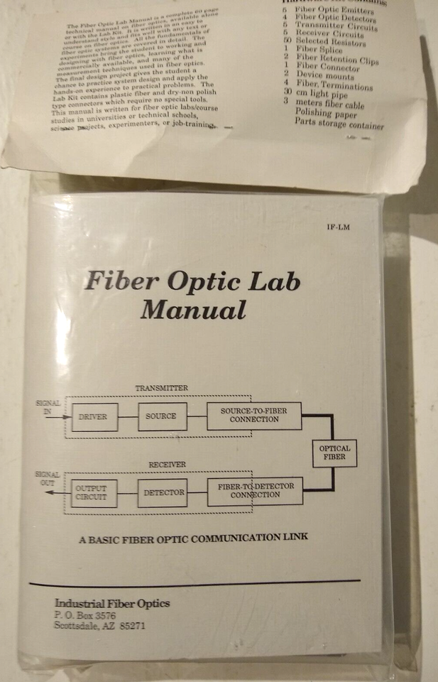 Industrial Fiber Optics IF-LMH Fiber Optic Lab Manual and Lab Kit for ...