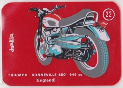 Vintage Triumph Bonneville 650 Motorcycle Trading Card #20 | eBay