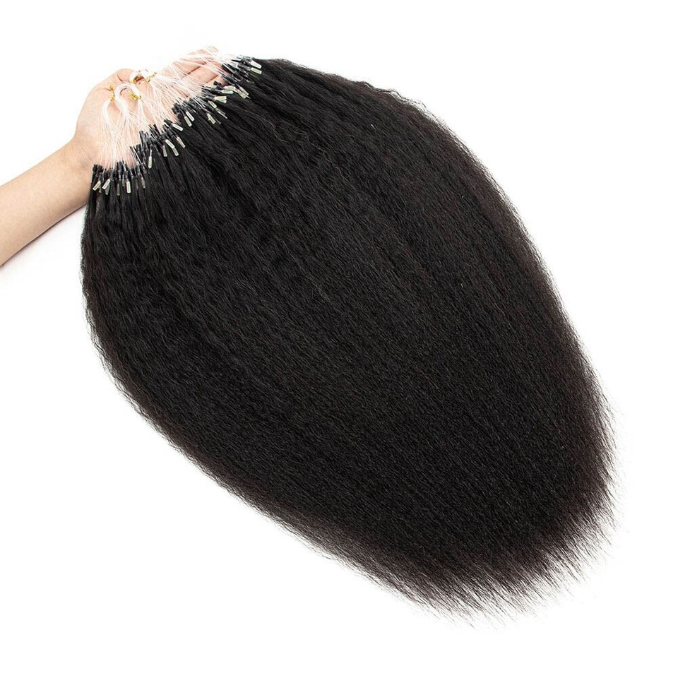 16"-26" Kinky Yaki Micro Pre Loop 100% Remy Human Hair Extension ...