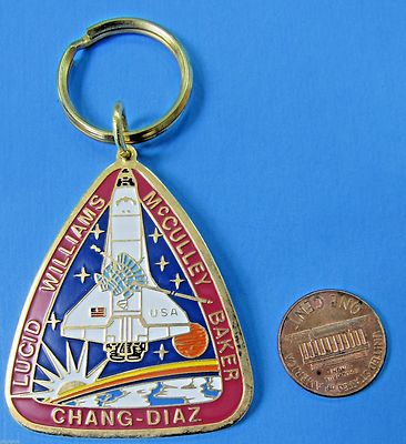 STS-34 Space Shuttle Columbia KEYCHAIN metal vtg NASA Lucid Williams ...