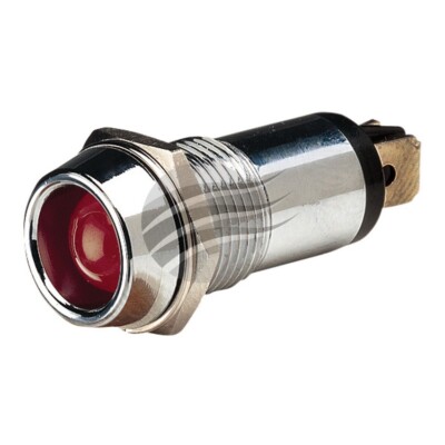 Jaylec PL2092 Red LED Pilot Lamp 12V with Chrome Housing 2X Blade ...