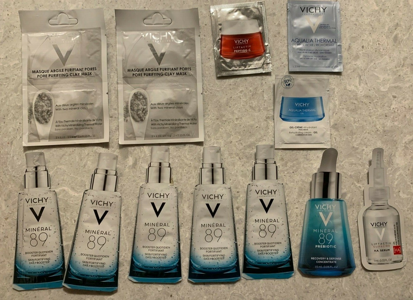 14 Vichy Samples: Mineral 89, Purifying Clay Mask, Liftactiv Peptide-C ...