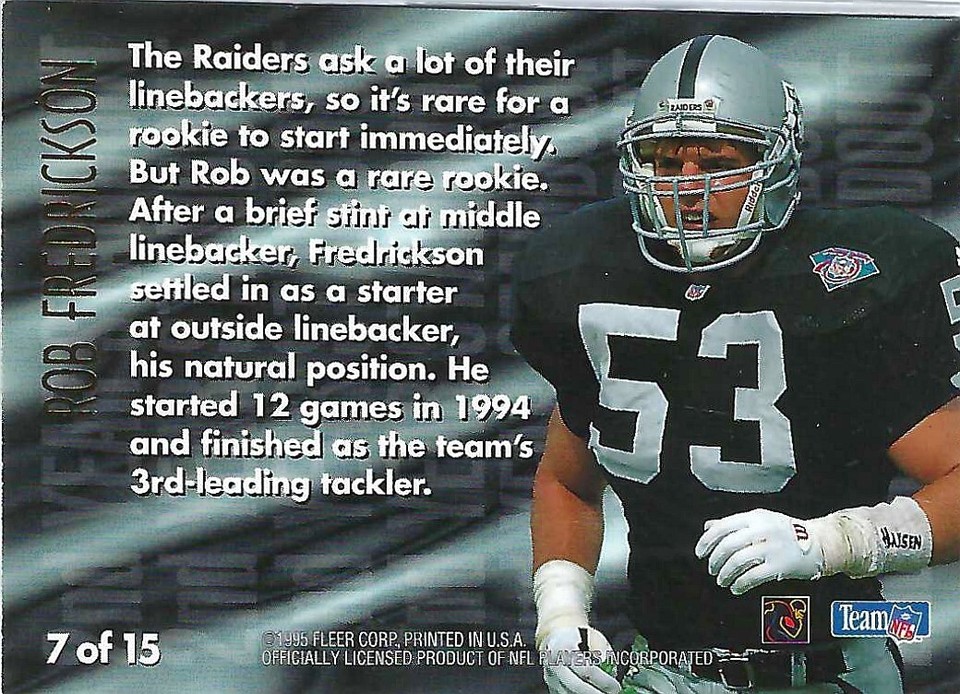 1995 Fleer Ultra Gold Medallion 2nd Year Standout Rob Fredrickson ...