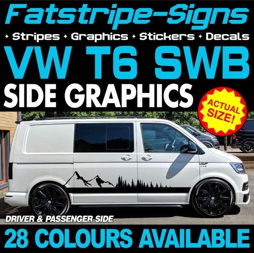 to fit VW T6 SWB ADVENTURE MOUNTAINS STICKERS GRAPHICS VAN CAMPERVAN ...