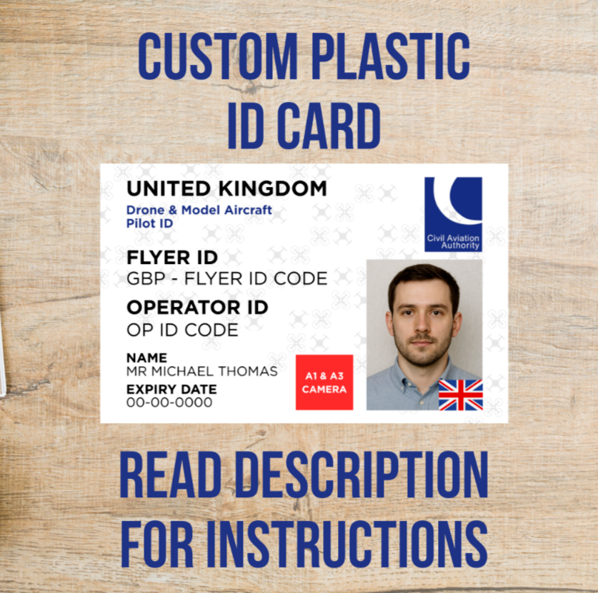 Drone Operator ID Flyer Card with CAA Logo - Registration Proof ...