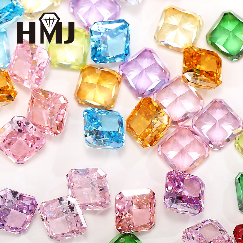 High Carbon Diamond Lab Cubic Zirconia Multicolor Crushed Ice Radiant ...