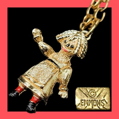 Vintage EMMONS Pendant Necklace RAGGEDY ANN 14" Coquette COTTAGECORE ...
