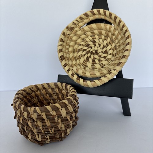 2 Miniature Low Country South Carolina Sweetgrass Woven Baskets | eBay