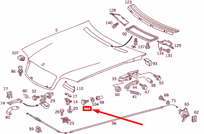 MERCEDES-BENZ S W140 Motorhaube Anschlagpuffer A1409880311 NEU ORIGINAL ...
