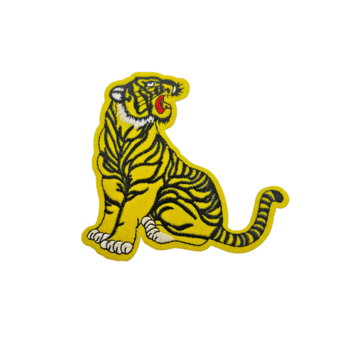Yellow Tiger Patch Heat Adhesive Iron Clothes Animal Patch Asian tiger ...