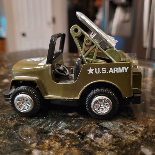 US Army Green Jeep Pull Back Die Cast Friction Toy 3.75" | eBay