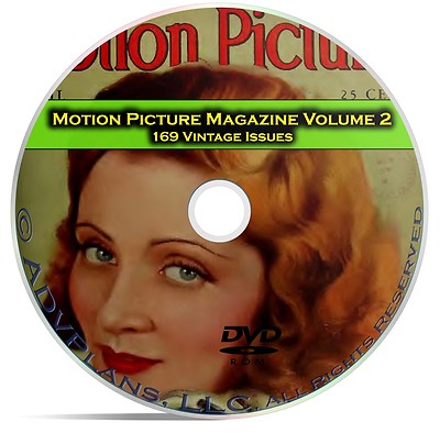 Motion Picture Movie Fan Magazine, Vol 2, 169 Issues, 1925 - 1941, DVD ...