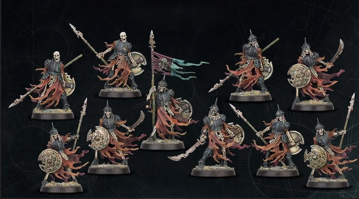 Warhammer AoS Soulblight Gravelords Ulfenwatch Skeleton Warriors (10 ...