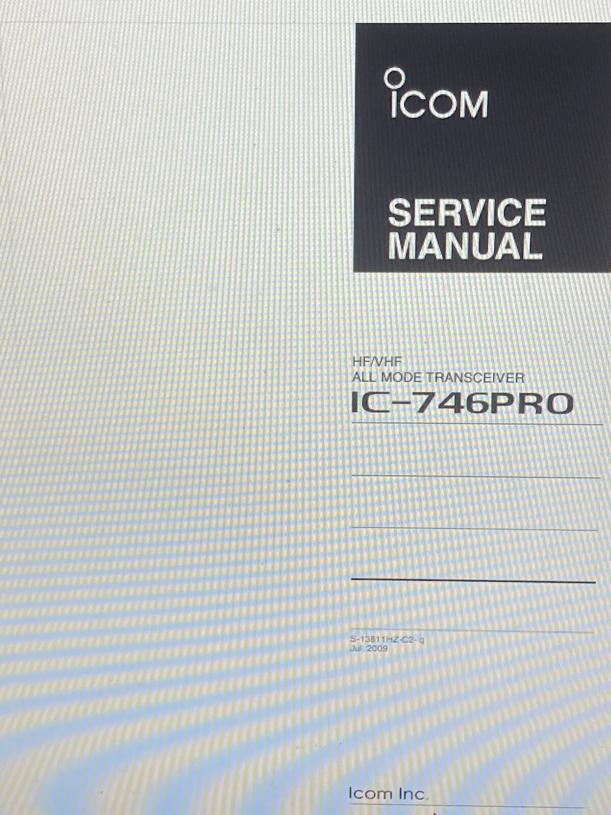 Icom Ic-746 Pro Hf All Band Transceiver Service Manual Digital | eBay