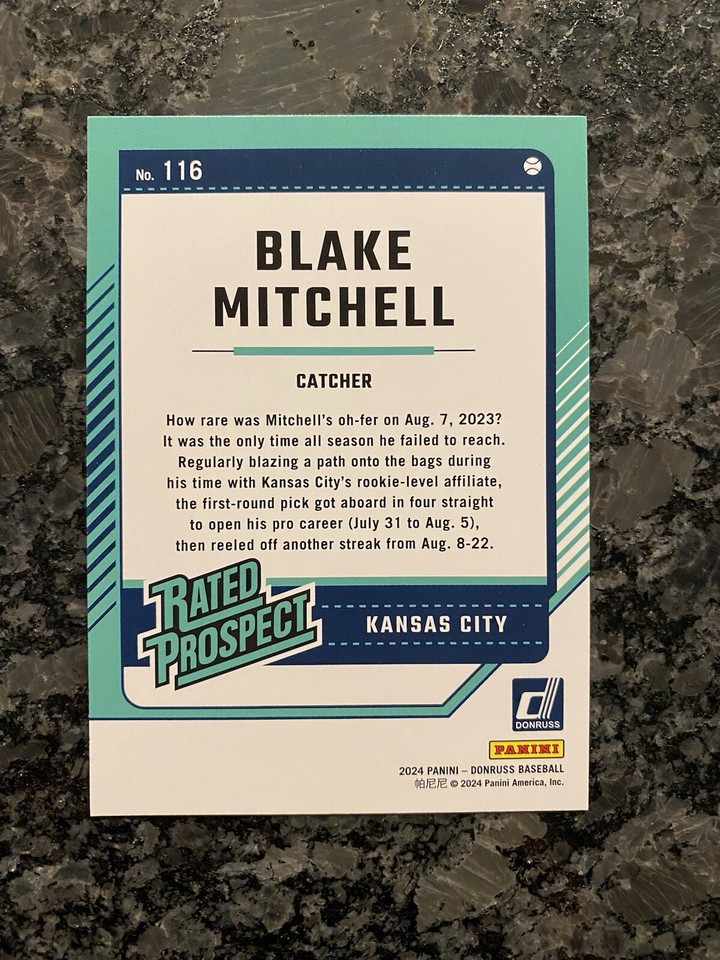 2024 Donruss Blake Mitchell Rated Prospect #116 | eBay
