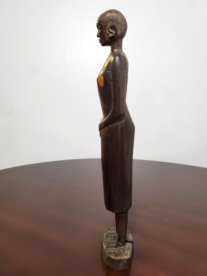 Antique Primitive Wood Carved African Figure Statue 14 Inches height ...