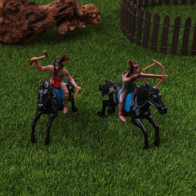 Set Of 4 Cowboys And Figures Horse Riding Figures Western Cowboy ...