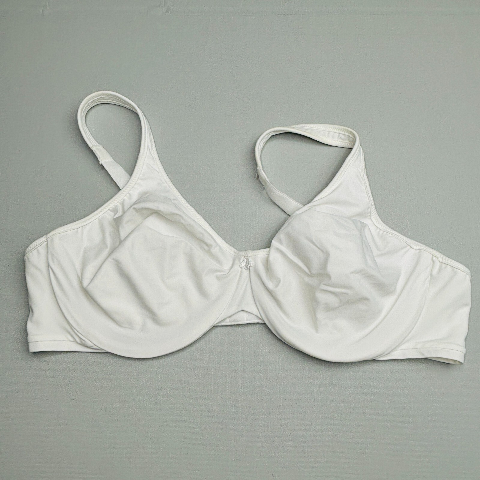 Bali Side Smoothing Bra 42C Underwire White Satin Soft Cup Adjustable ...