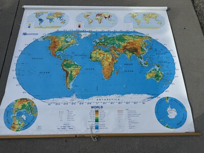 Maps, Atlases & Globes - Vintage Pull Down Map