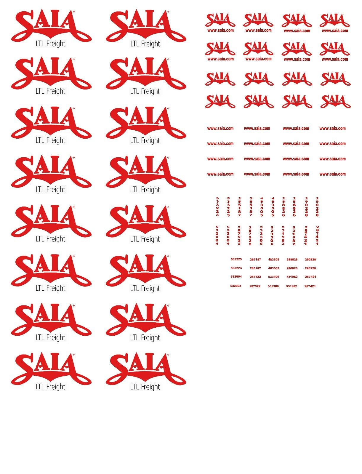 HO Scale Truck / Trailer Decals. " Saia " | eBay