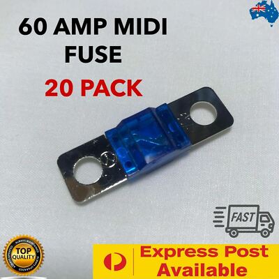 20pcs x 60 AMP Midi Fuses 60A for Dual Battery ANS Fuse Holder Solar ...
