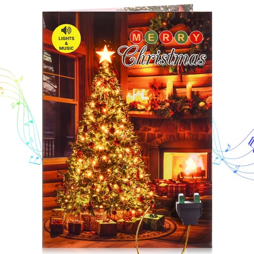 Christmas Cards with Lights and Music, Magical Light Up Christmas Tree ...