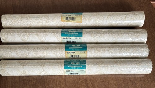 Vtg J JOSEPHSON INC Wallpaper 4 Double Rolls Vinyl Tan Geometric ...
