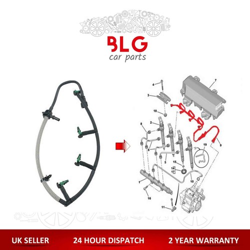 INJECTOR RETURN HOSE FOR PEUGEOT BOXER 2.2 HDI 2011 - 2021 9801197080 ...