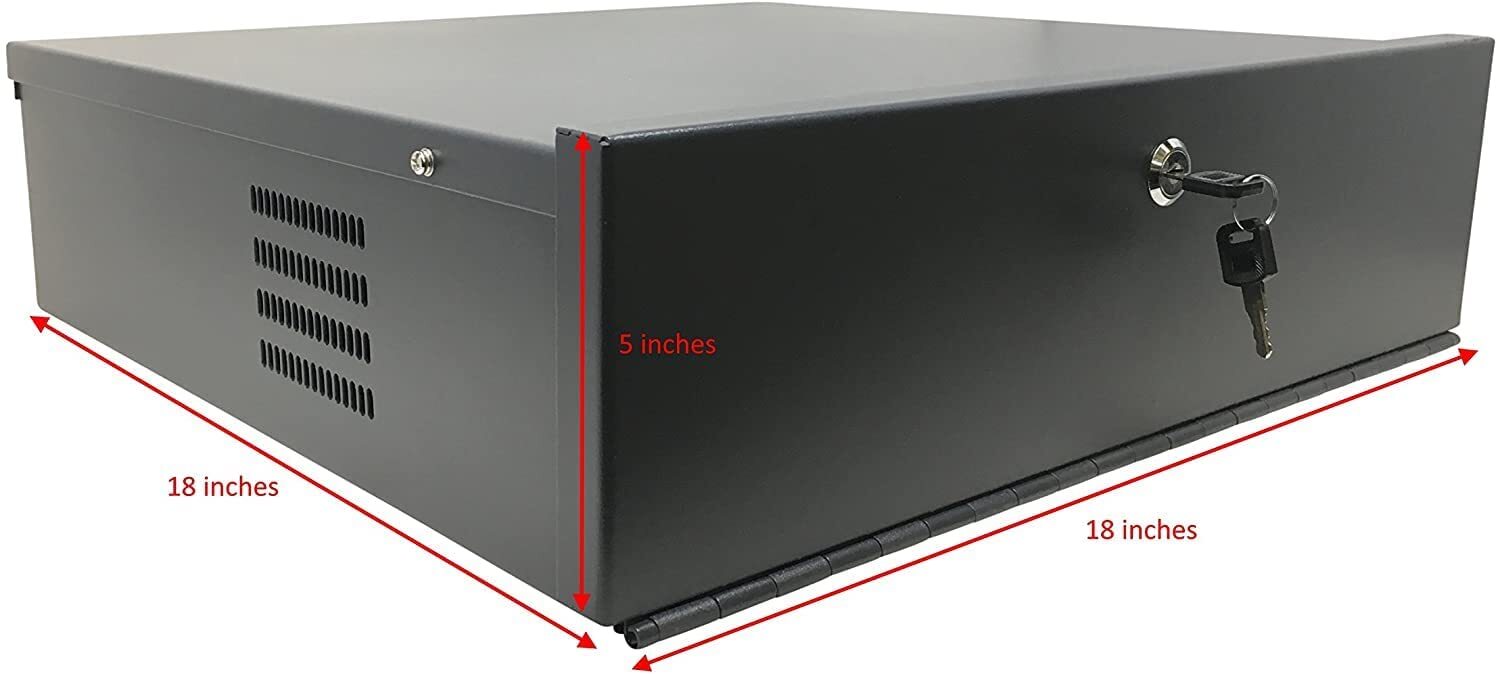 White Heavy Duty 16 Gauge Steel Dvr Security Lockbox With Fan bk 18'' X ...