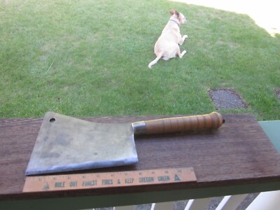 ANTIQUE/VINTAGE FOSTER BROS #8 CHEF/BUTCHERS BIG CARBON STEEL MEAT ...