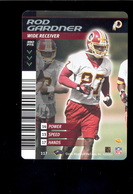 2002 NFL Showdown ROD GARDNER Washington Redskins 1ST & Goal Rare Card ...