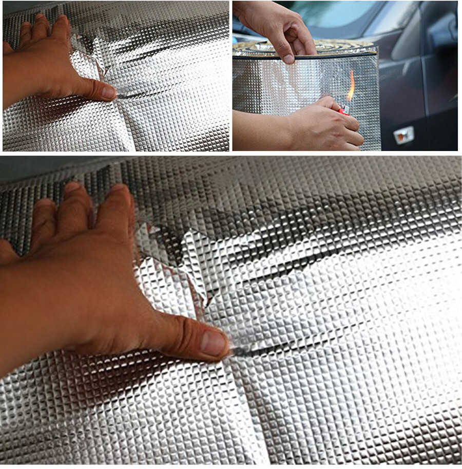Car Hood Exhaust Heat Shield Mat Muffler Hood Insulation PE Aluminum ...