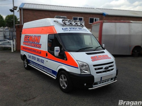 Roof Bar + Clamps + LEDs For Ford Transit MK7 2007-2014 Stainless Top ...