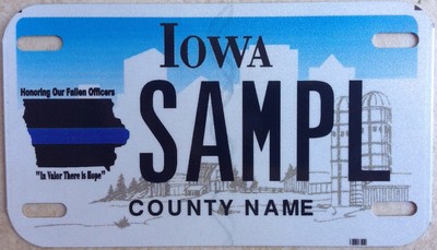 FALLEN POLICE OFFICER MOTORCYCLE license plate Biker Bike Thin Blue ...