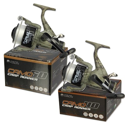NGT Camo 40 or 60 Carp Runner Free Spool Reel Pre Loaded 12lb Line ...