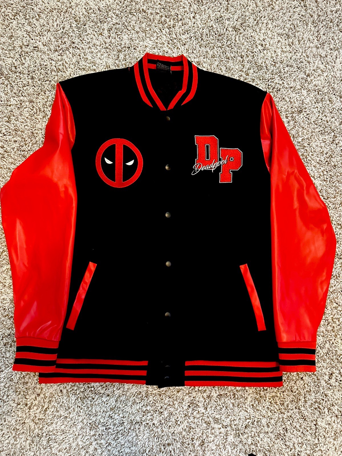 Deadpool Letterman Varsity Jacket Size X-Large Bold Logo Marvel new | eBay