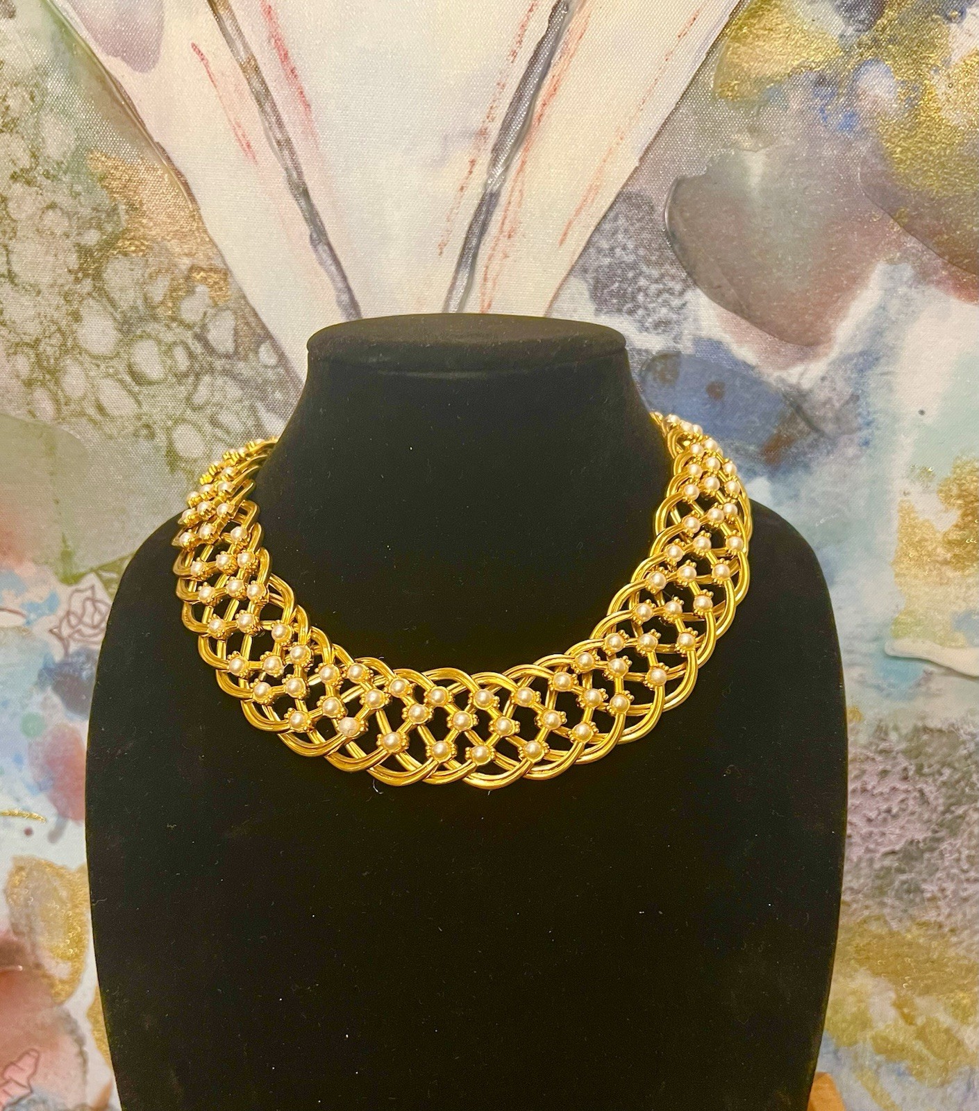 Rare—NAPIER Lattice Runway Collar Necklace - Gem