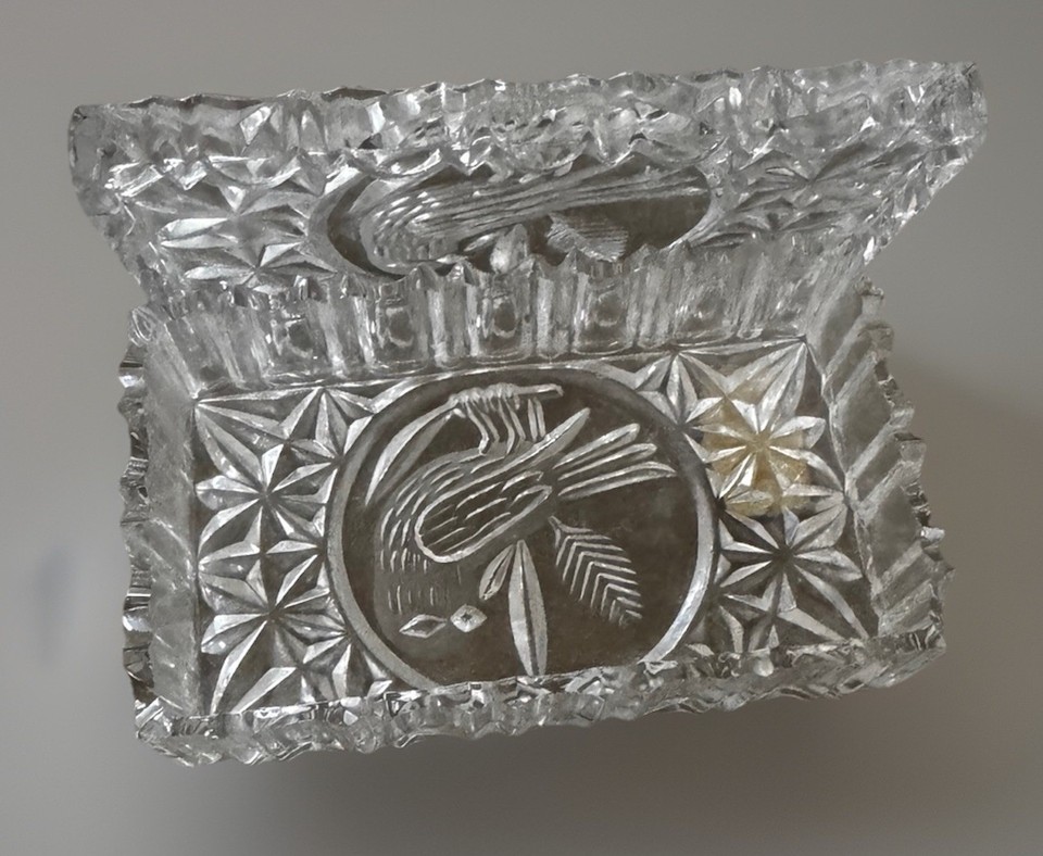 Vintage Echt Bleikristall West Germany Lead Crystal Bird Trinket Dish w ...