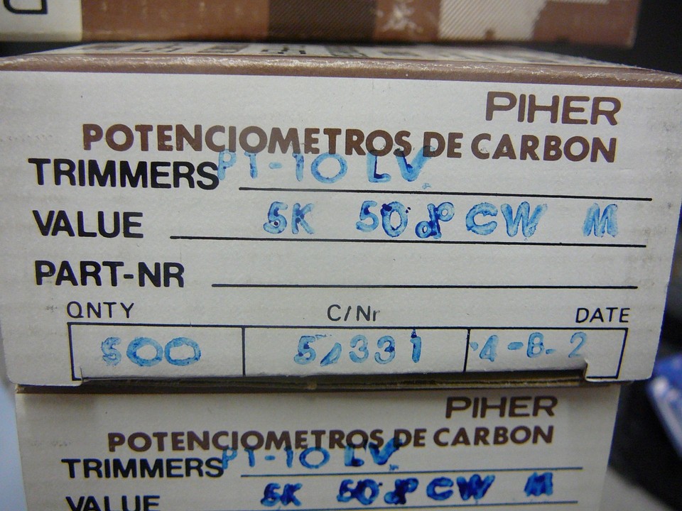 PIHER Trimmer Resistor Carbon Pot 5K Ohm 10mm Single Turn **NEW** Qty.5 ...