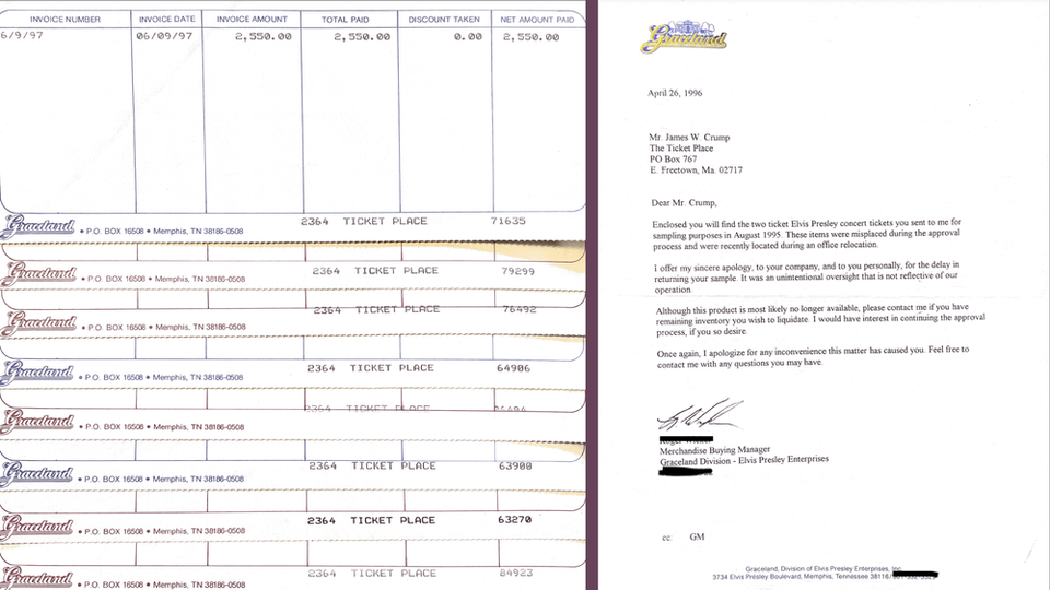 Authentic Elvis Presley Concert Ticket Stub with COA Amazing Gift Idea ...