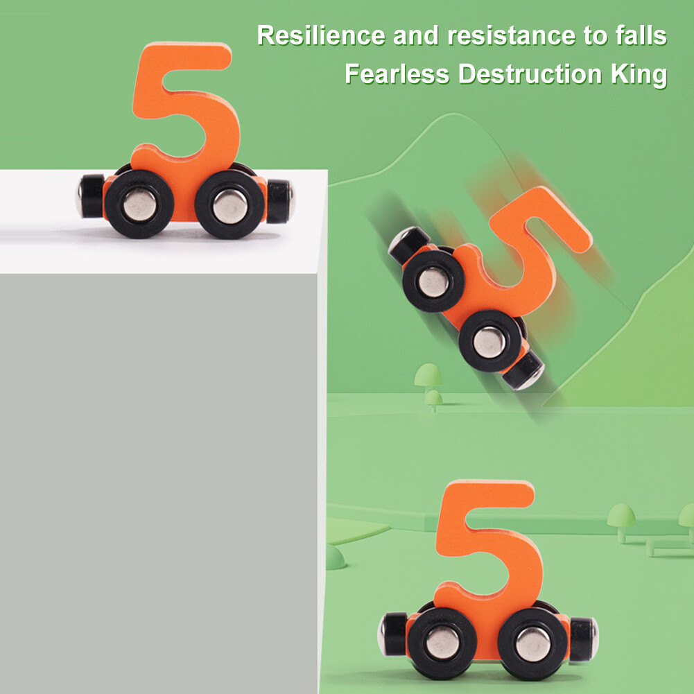 T0# Magnetic Train Set Early Educational Aids Wooden Engine Train Cars ...