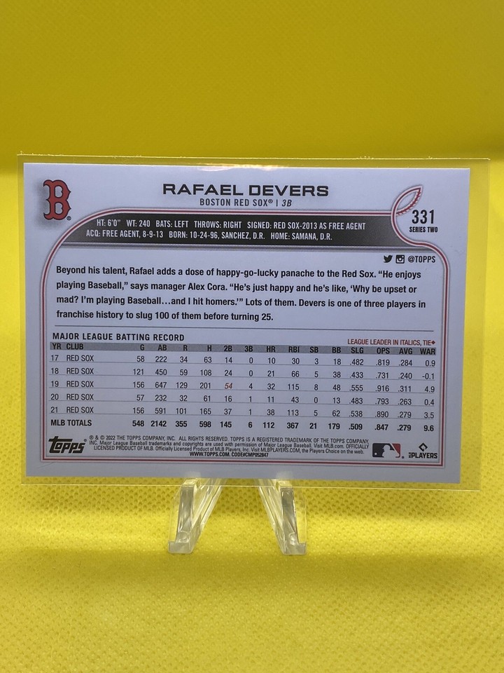 Rafael Devers 2022 Topps Series Two Blue Parallel #331 Boston Red Sox ...