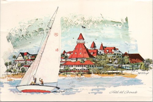Photo PC * Coronado CA Hotel del Coronado & Sailboat Willsap Artist ...