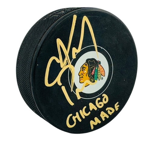CM PUNK CHICAGO BLACKHAWKS SIGNED HOCKEY PUCK CHICAGO MADE BECKETT COA ...